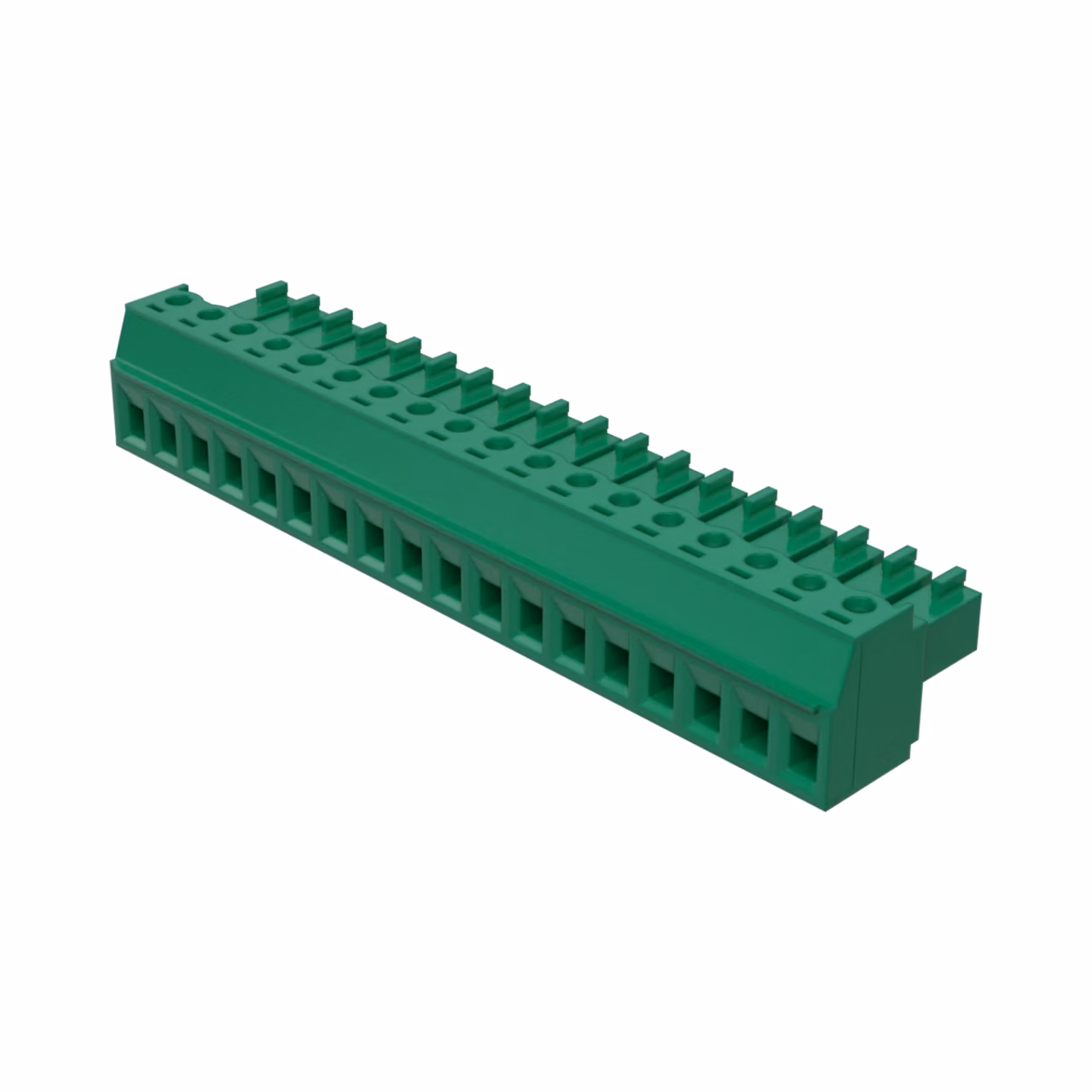 3.81mm Pitch Eurostyle Horizontal Plug, with Reverse Imprinting, Green Housing, Gold (Au) Plated, 18 Circuits for sale