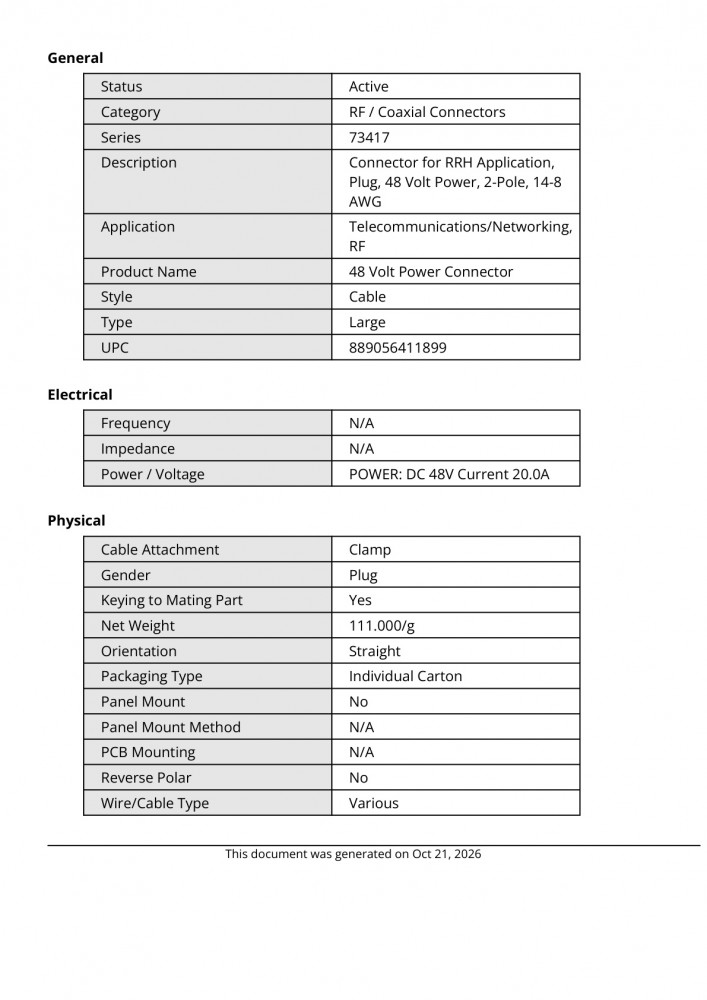 MOLEX 734158370 product document image, page 2