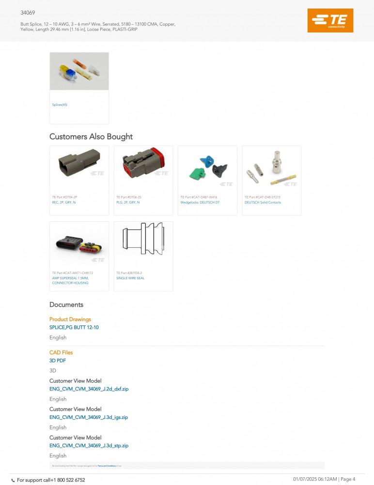TE Connectivity 34069 technical document page 4