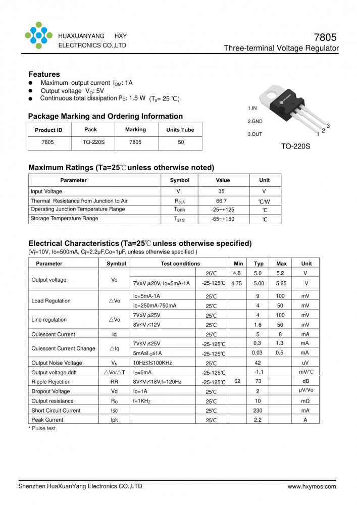 7805 datasheet page 1