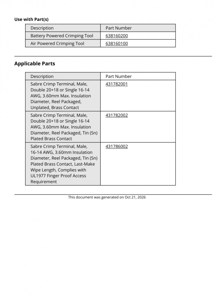 Molex tooling document page 3