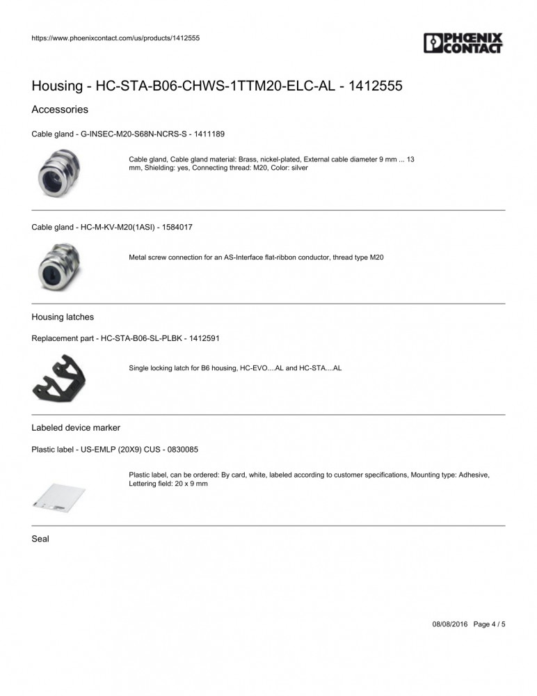 Phoenix Contact 1412555 product documentation page 4