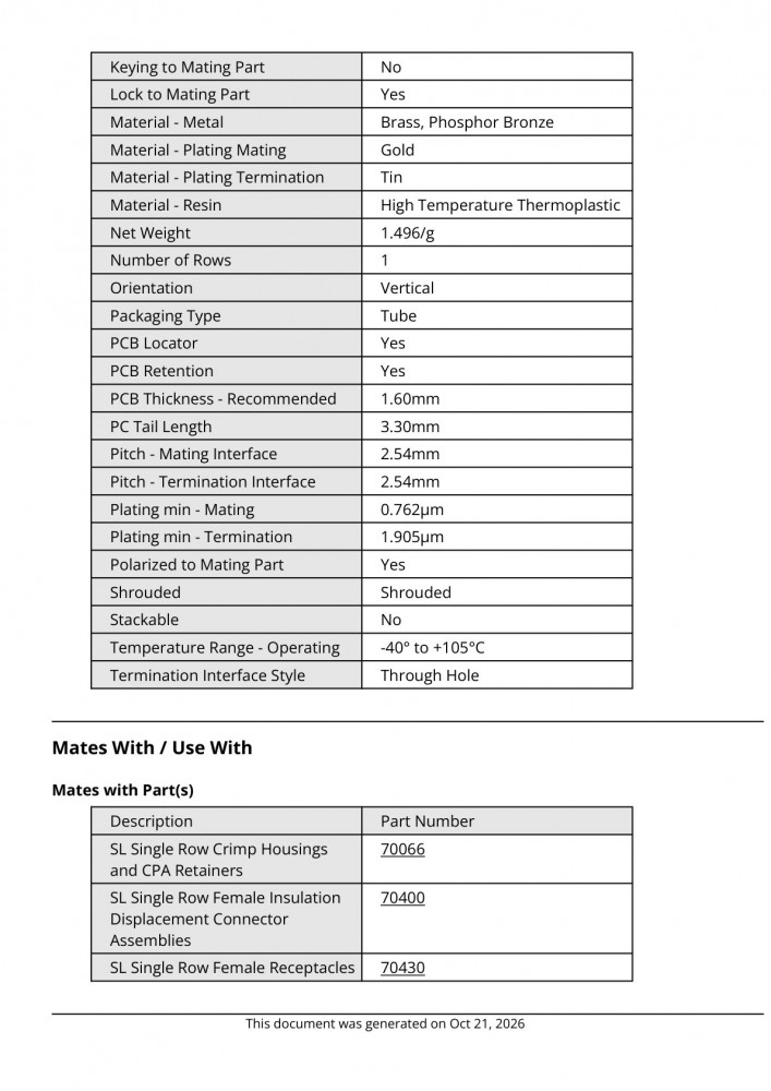 Technical document image 3 for Molex 705419077