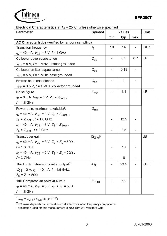 BFR380T datasheet page 3