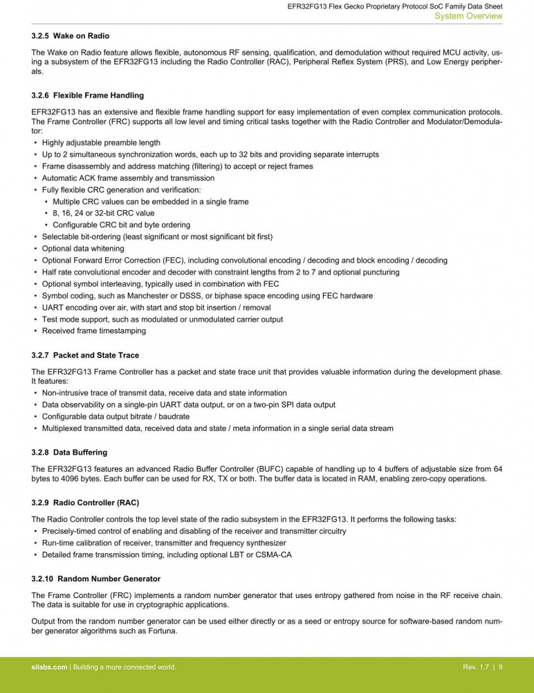 EFR32FG13 datasheet page 9