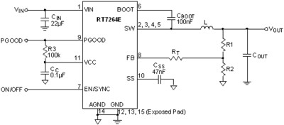 RT7266 - 3A, 18V, 700kHz ACOT® Synchronous Step-Down Converter