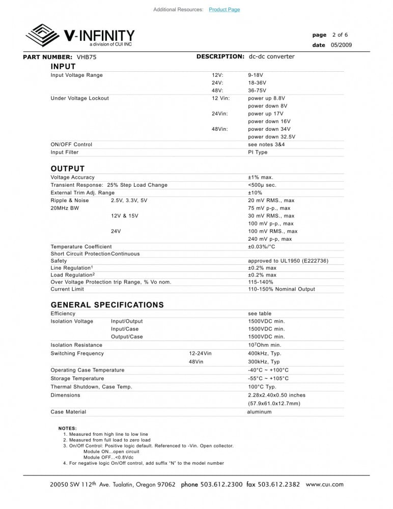 VHB75 datasheet page 2