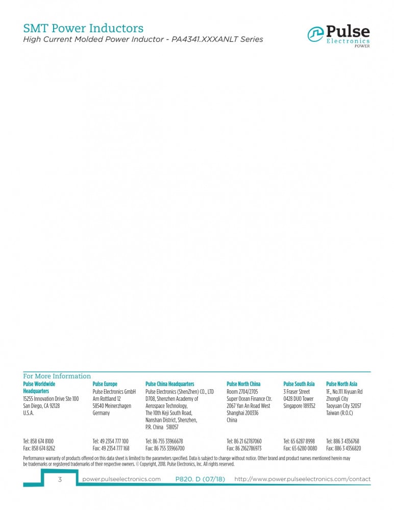 PA4341 series datasheet page 3