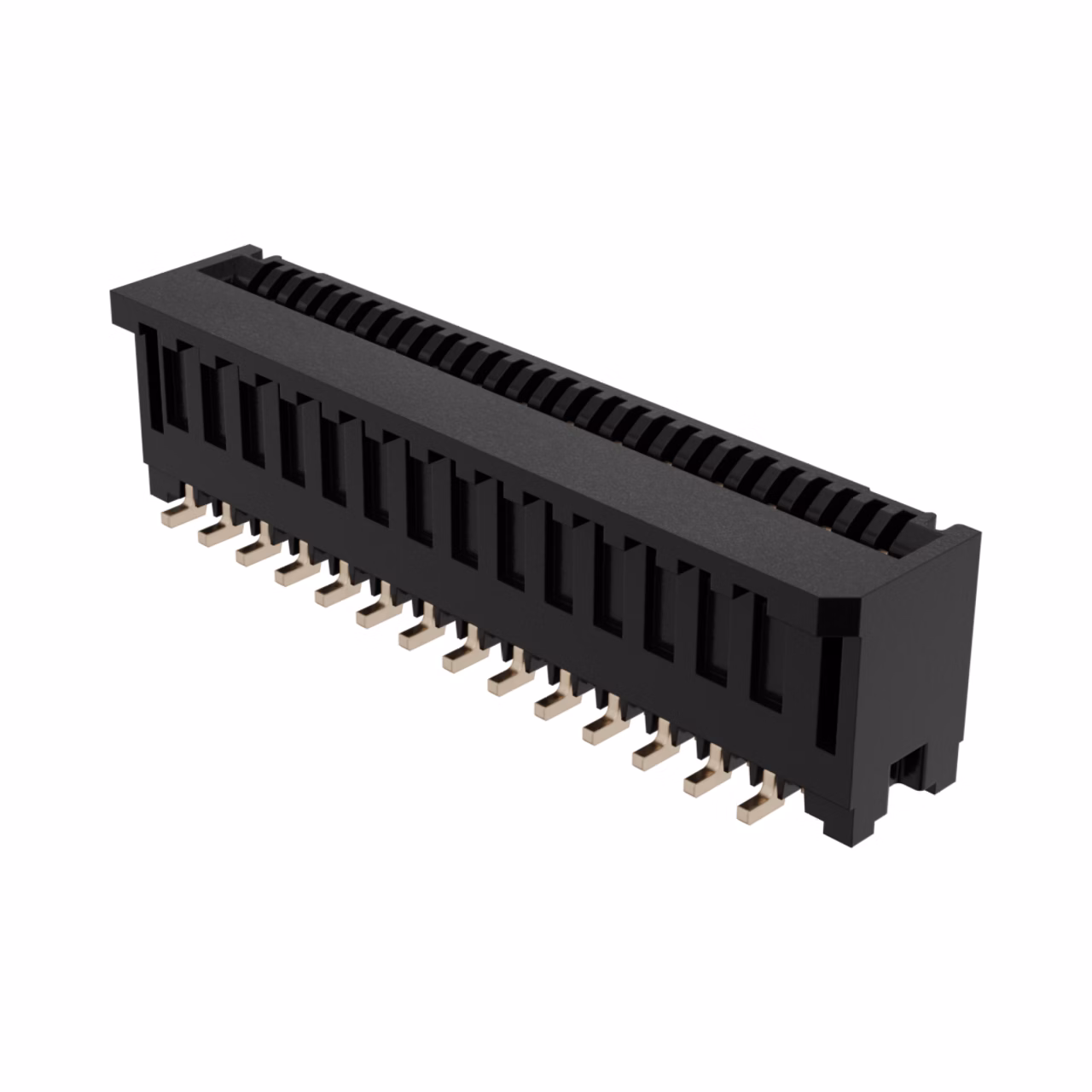 Easy-On FFC/FPC Connector, 0.50mm Pitch, Surface Mount, Vertical, Non-ZIF, Reverse Footprint, Tin Bismuth Plating, Long Terminal Type, Black, 28 Circuits for sale
