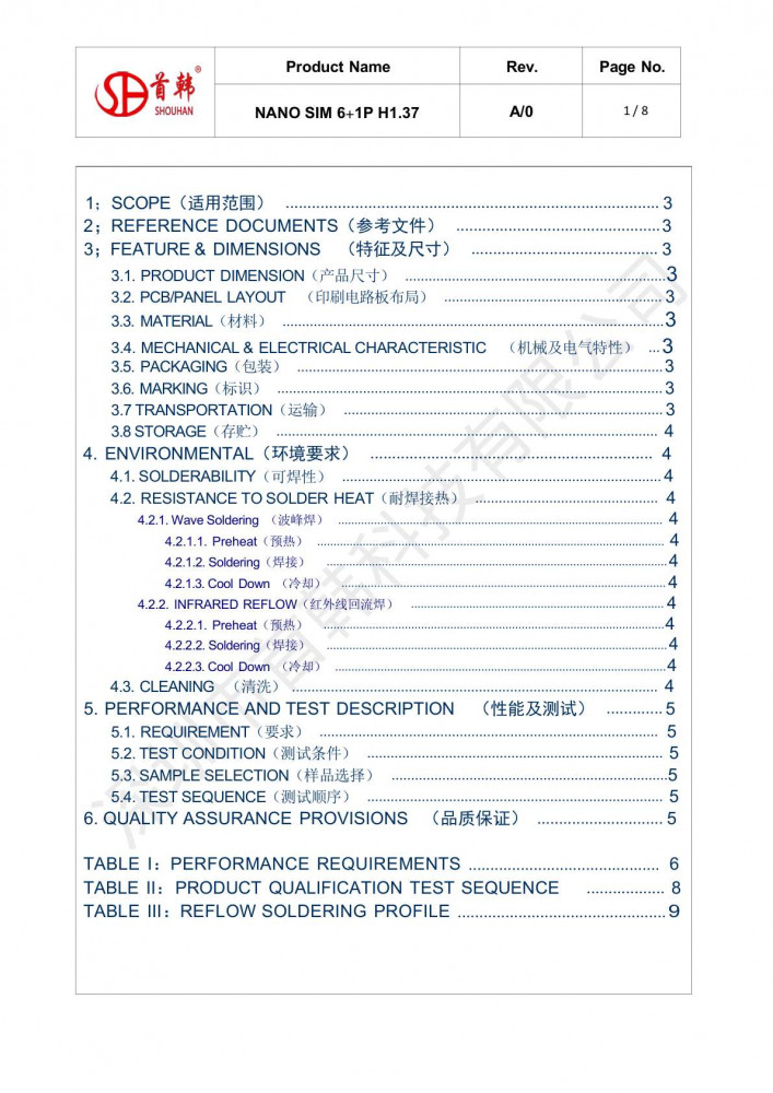 NANO SIM 6+1P H1.37 specification page 3