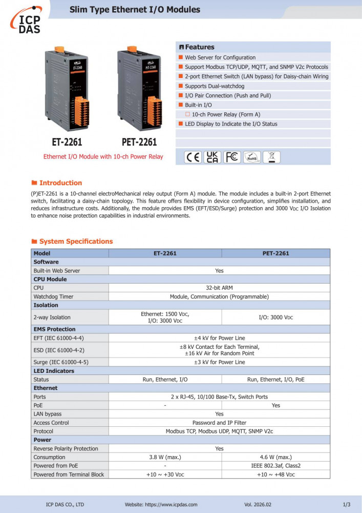 ET-2261 technical document page 1