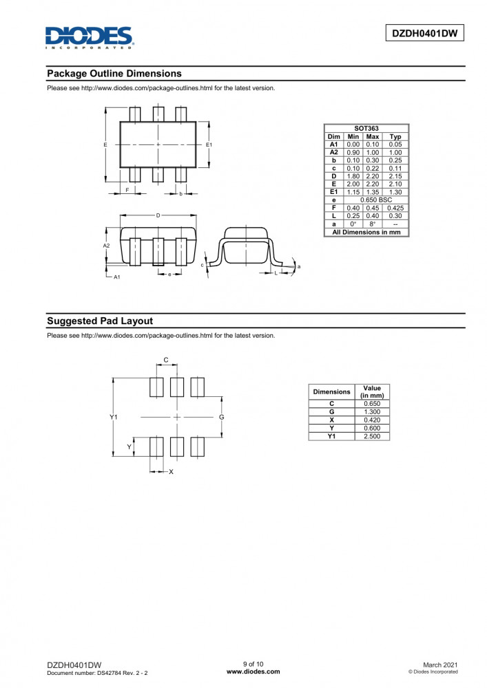 DZDH0401DW-7 datasheet page 9