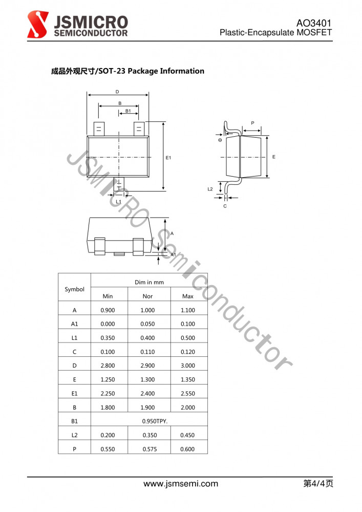 AO3401 datasheet page 4