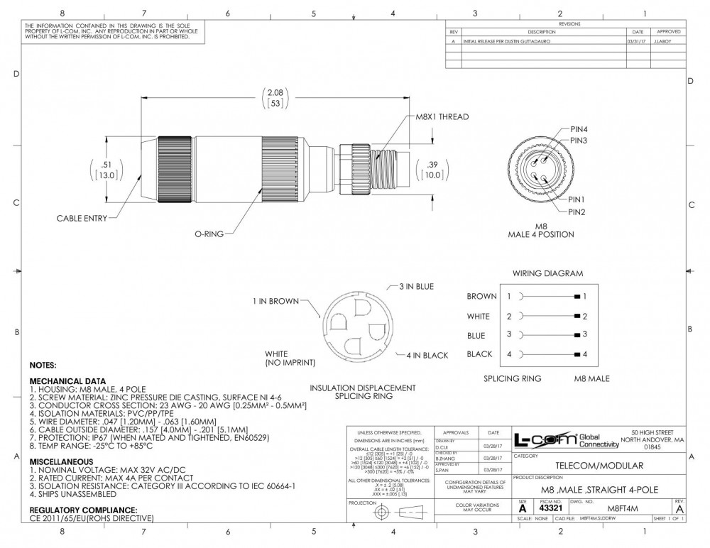 L-com M8FT4M technical document preview