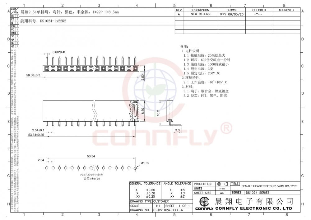 DS1024-1x22R2 technical drawing preview