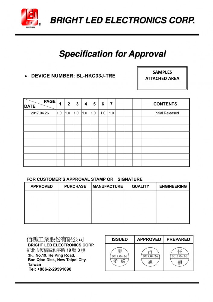 BL-HKC33J-TRE datasheet page 1