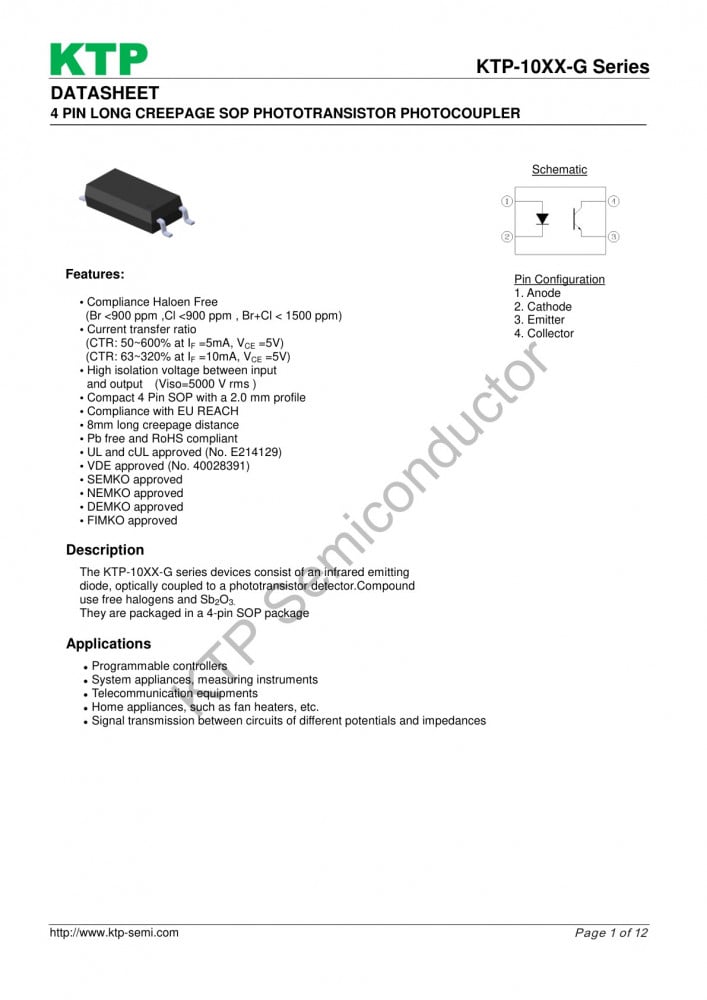 KTP-1019 datasheet page 1