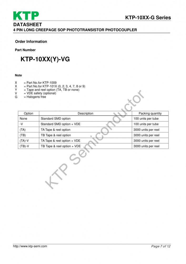 KTP-1019 datasheet page 7