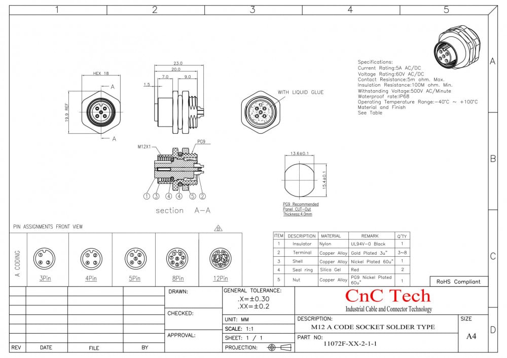 CNC Tech 11072F-12-2-1-1 technical drawing