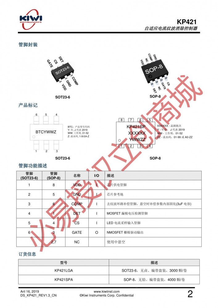 KP421SPA datasheet page 2