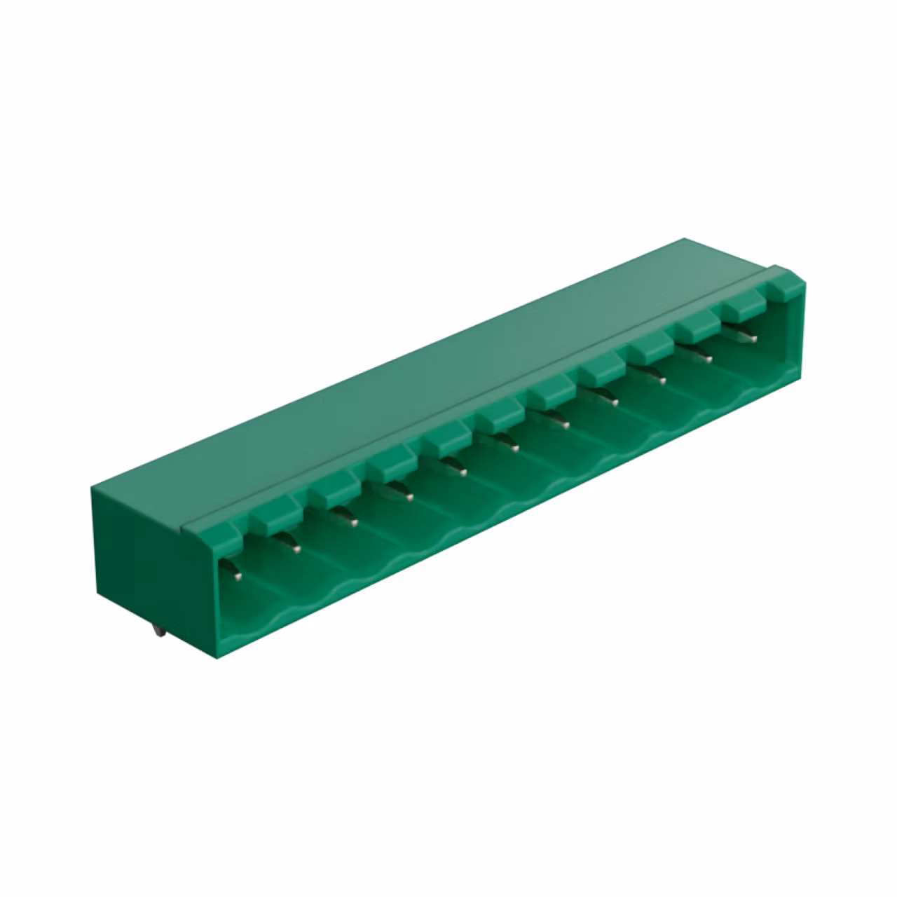 5.08mm Pitch Eurostyle Right-Angle PCB Header, Green Housing, 11 Circuits for sale