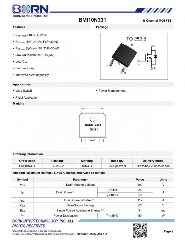 BMI10N331 datasheet page 1