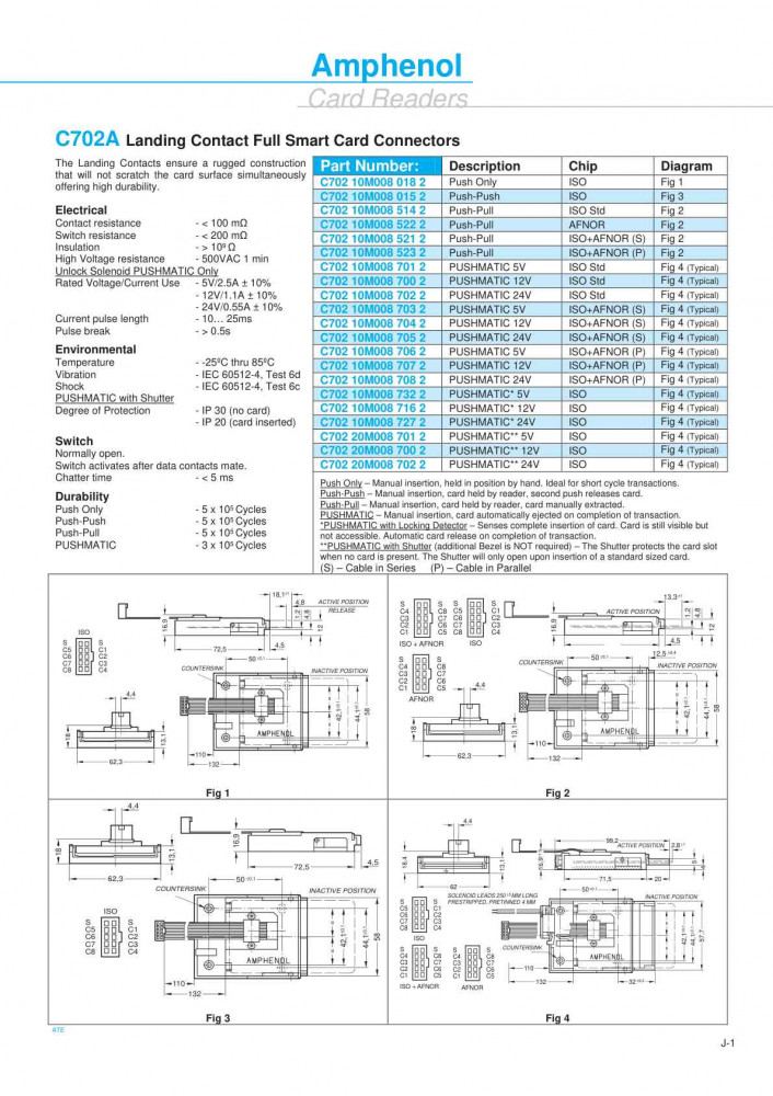 Amphenol C702 series datasheet page 1