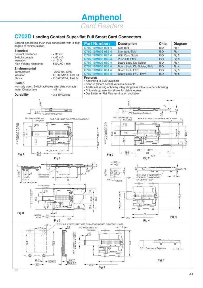 Amphenol C702 series datasheet page 4
