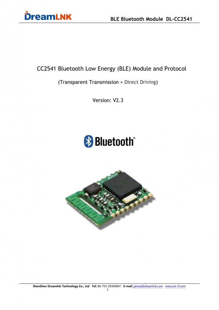 CC2541 module document page 1