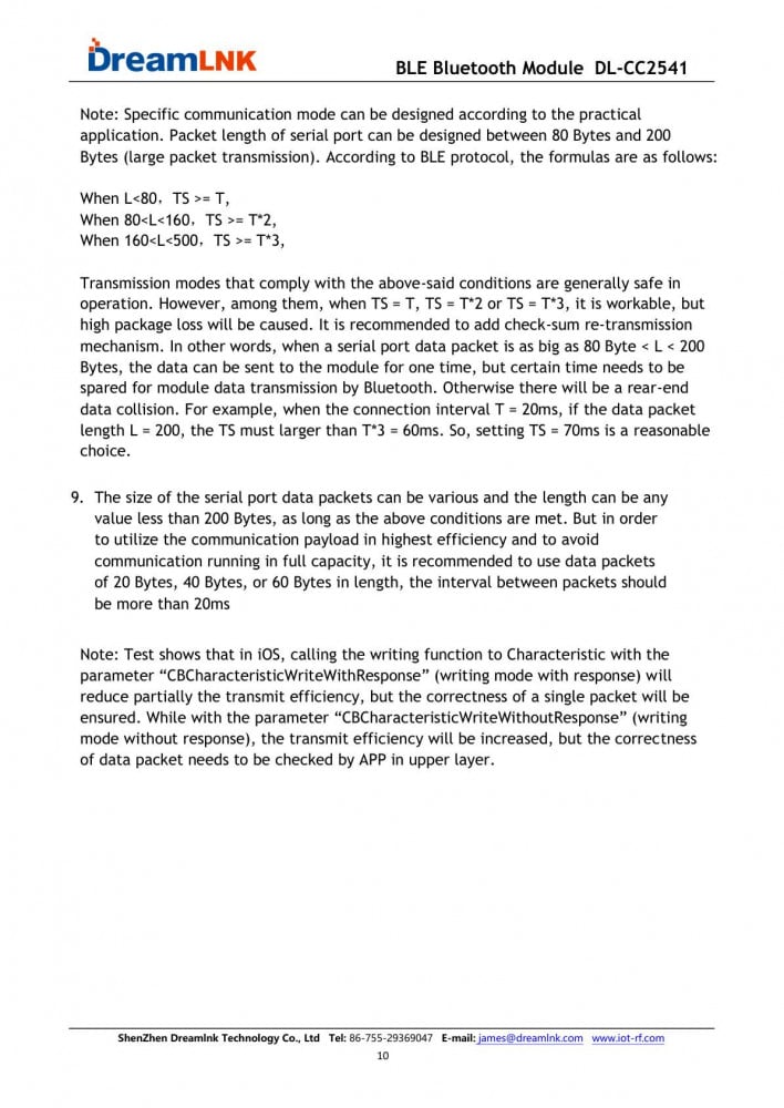 CC2541 module document page 10