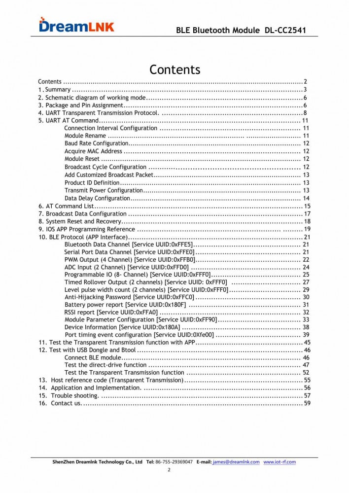 CC2541 module document page 2
