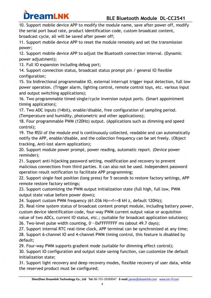 CC2541 module document page 4