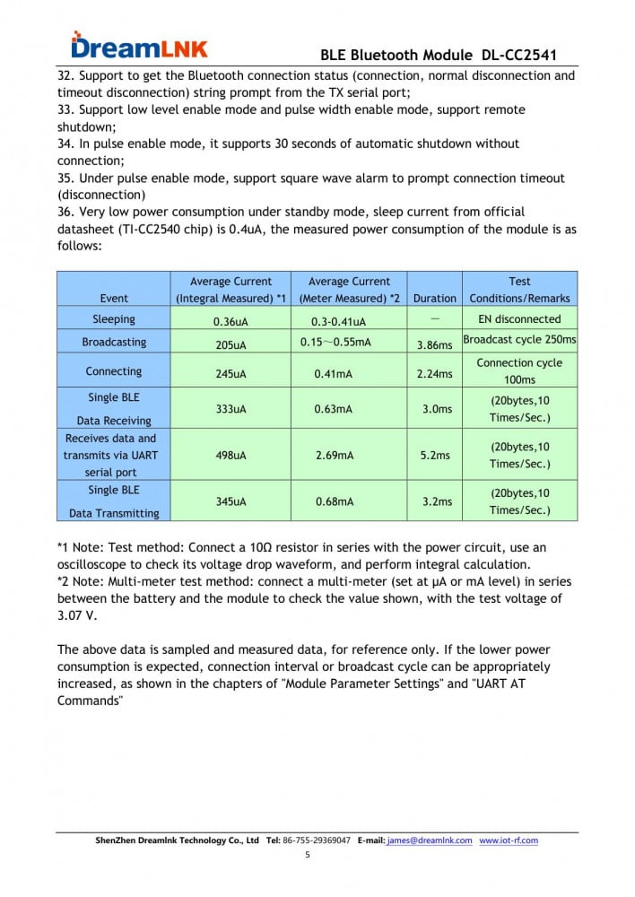 CC2541 module document page 5