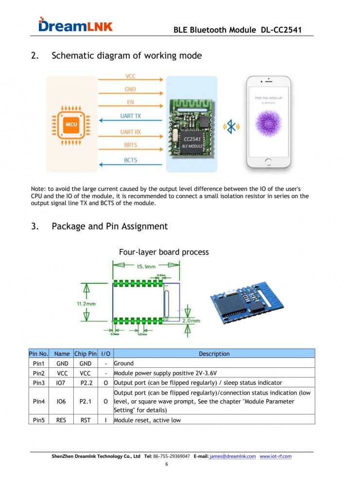 CC2541 module document page 6