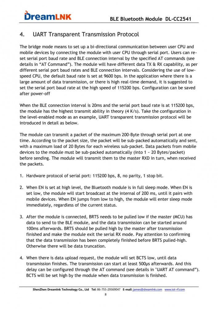 CC2541 module document page 8