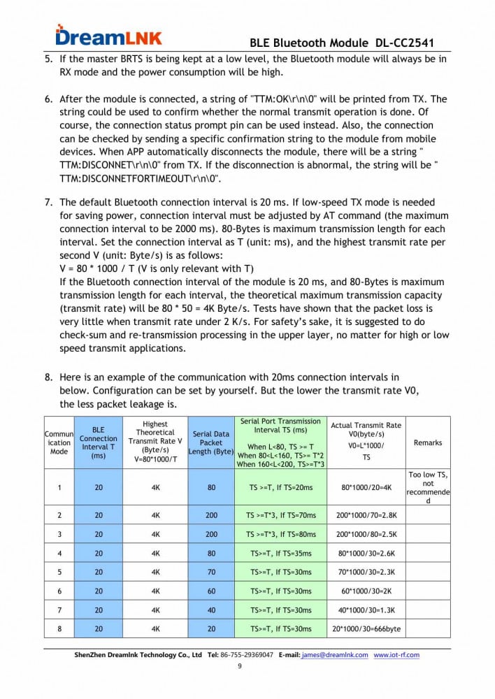 CC2541 module document page 9