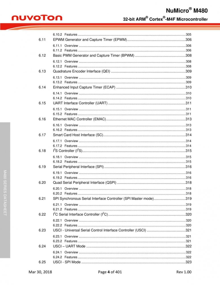 M480 datasheet page 4