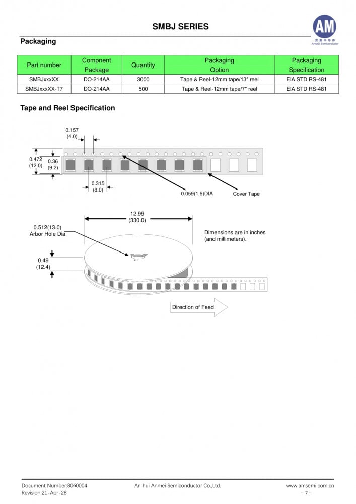 amsem SMBJ28CA datasheet page 7