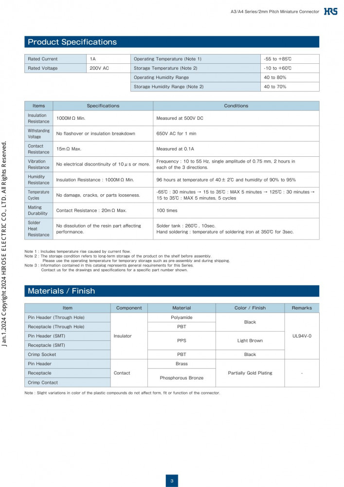 HRS A3/A4 Series catalogue page 3