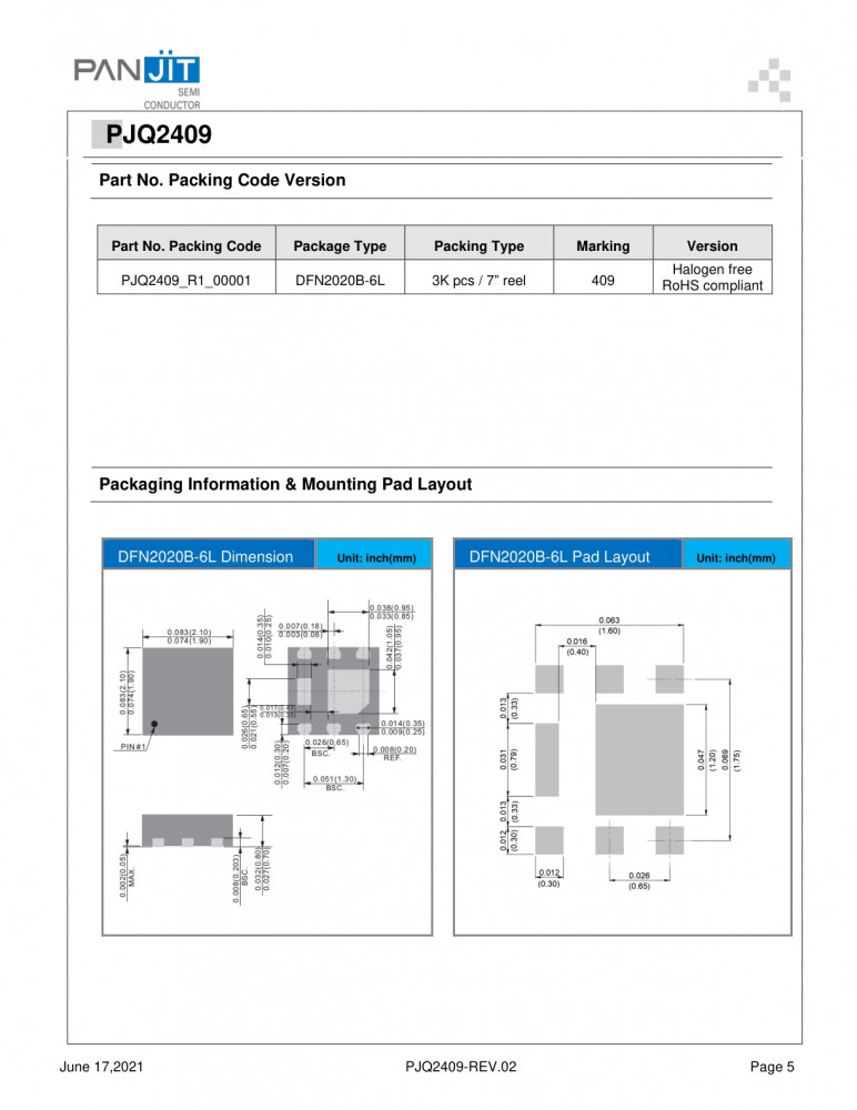 PJQ2409 datasheet page 5