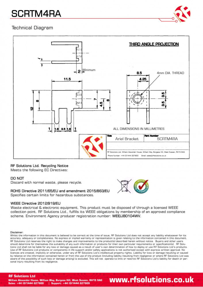 SCRTM4RA technical drawing and document information, page 2