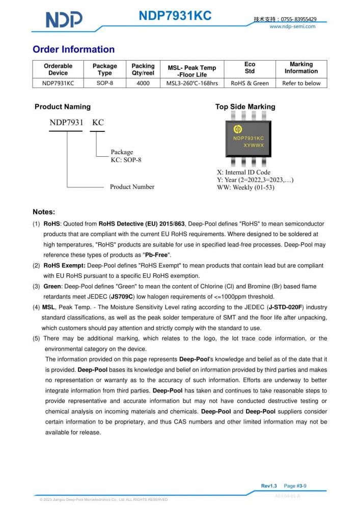 NDP7931KC datasheet page 3