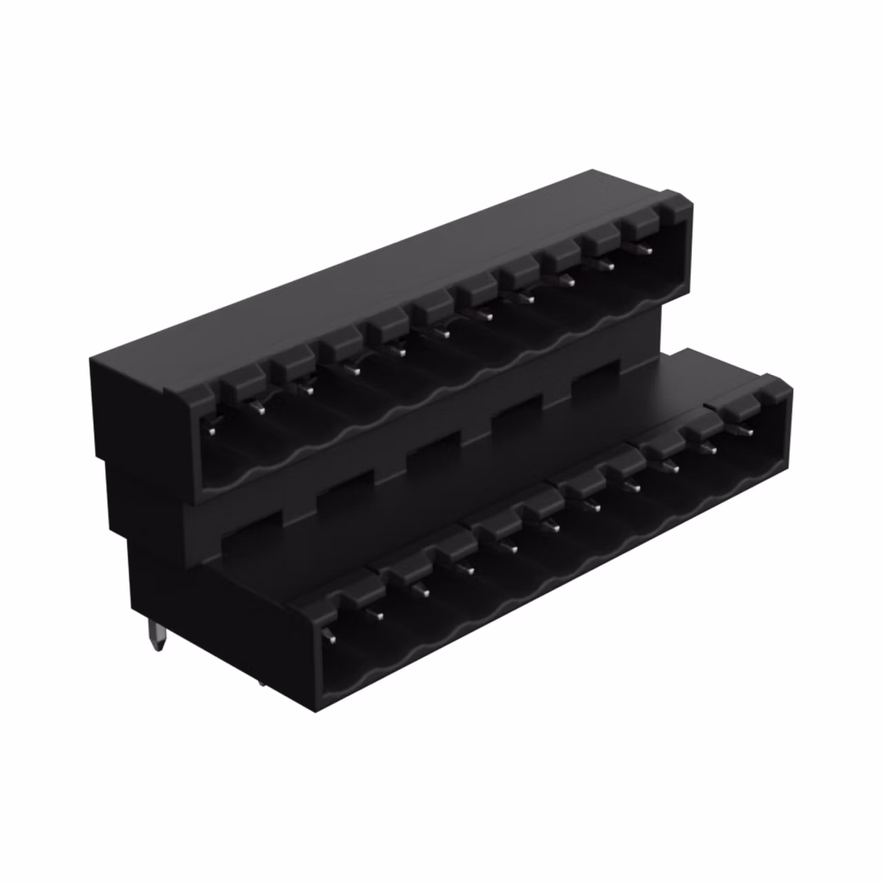 5.00mm Pitch Eurostyle Horizontal Dual Level PCB Header, Closed Ends, 22  Circuits for sale