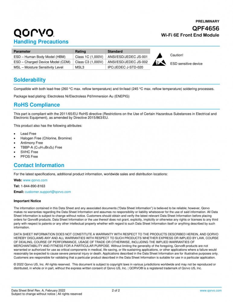 QPF4656 technical document page 2