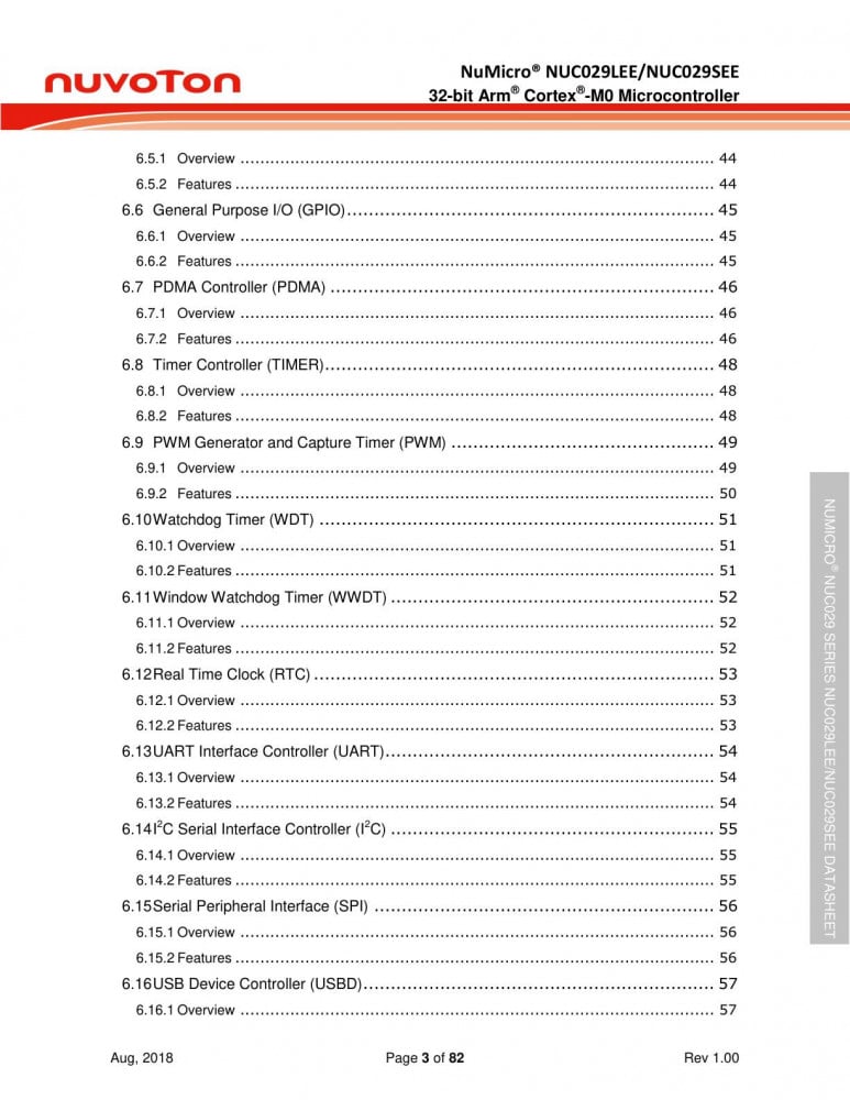 NUC029LEE datasheet page 3