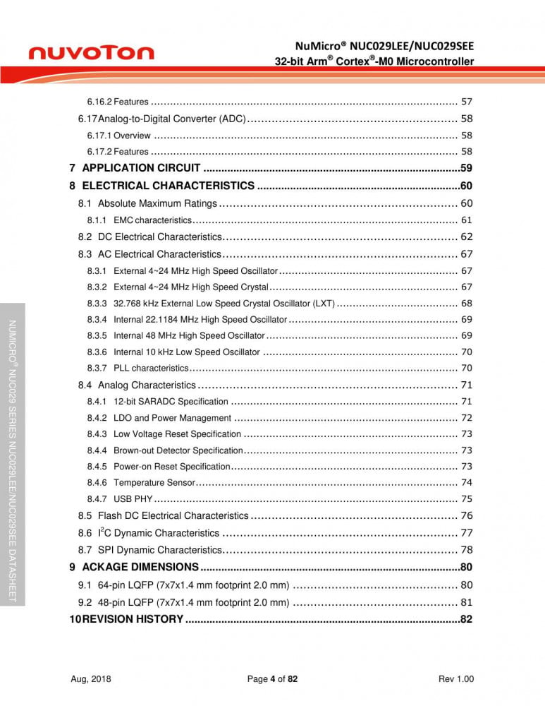 NUC029LEE datasheet page 4