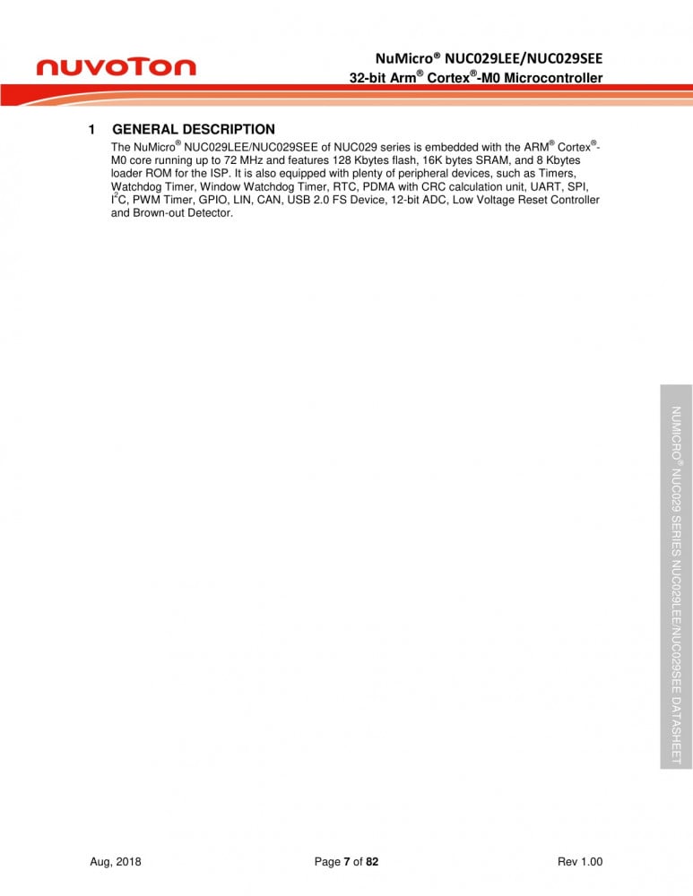 NUC029LEE datasheet page 7