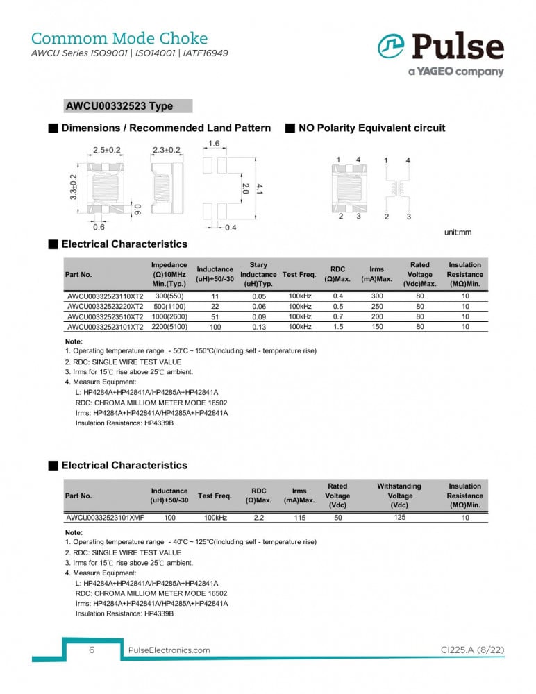 Chilisin AWCU series datasheet page 6
