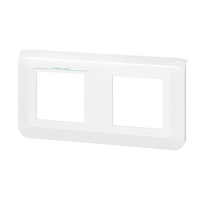 Mosaic - Plate 2x2 modules antimicrobial - Horizontal 2x2 module cover frame - White glossy halogen free thermoplastic for sale