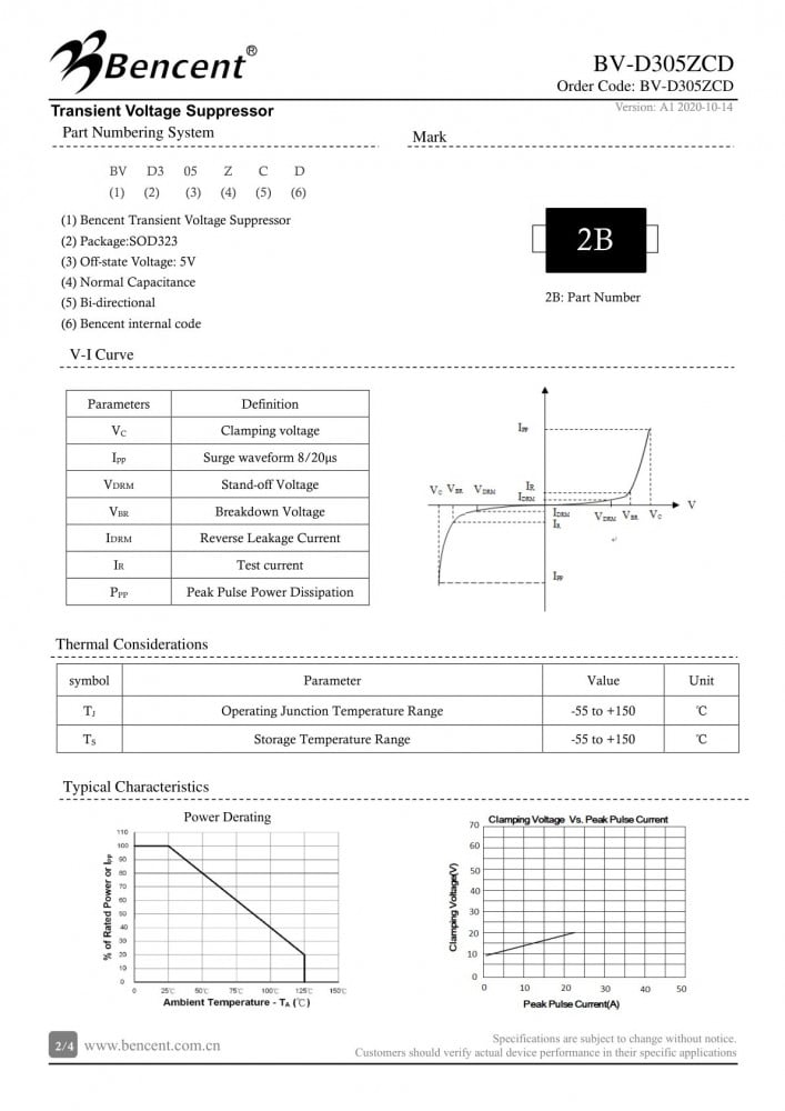 BV-D305ZCD datasheet page 2